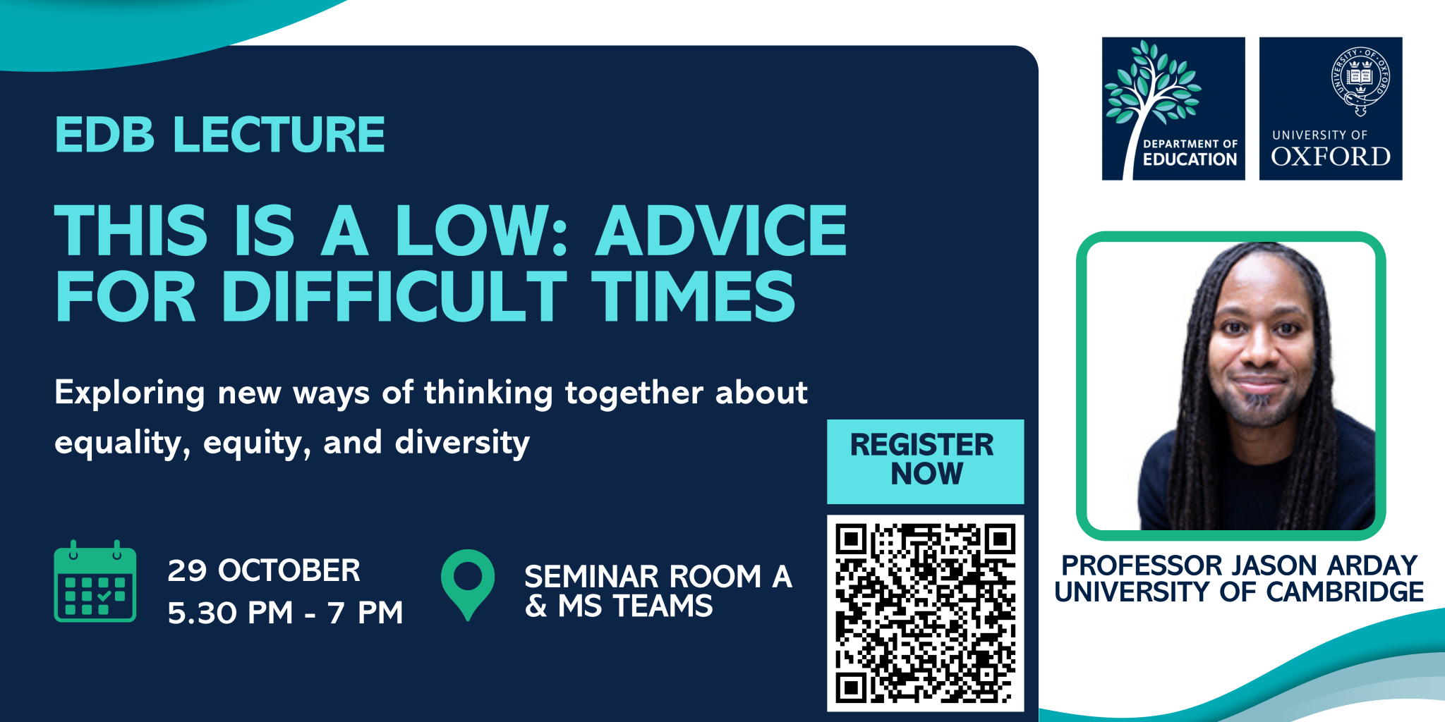 EDB Lecture - This is a Low: Advice for Difficult Times - Department of ...